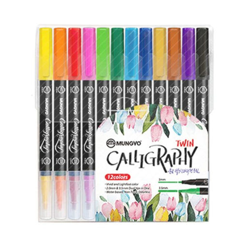 [Mungyo] Calligraphy Pen Twin 1SET(12Colors) | Calligraphy Pens | Rafuta